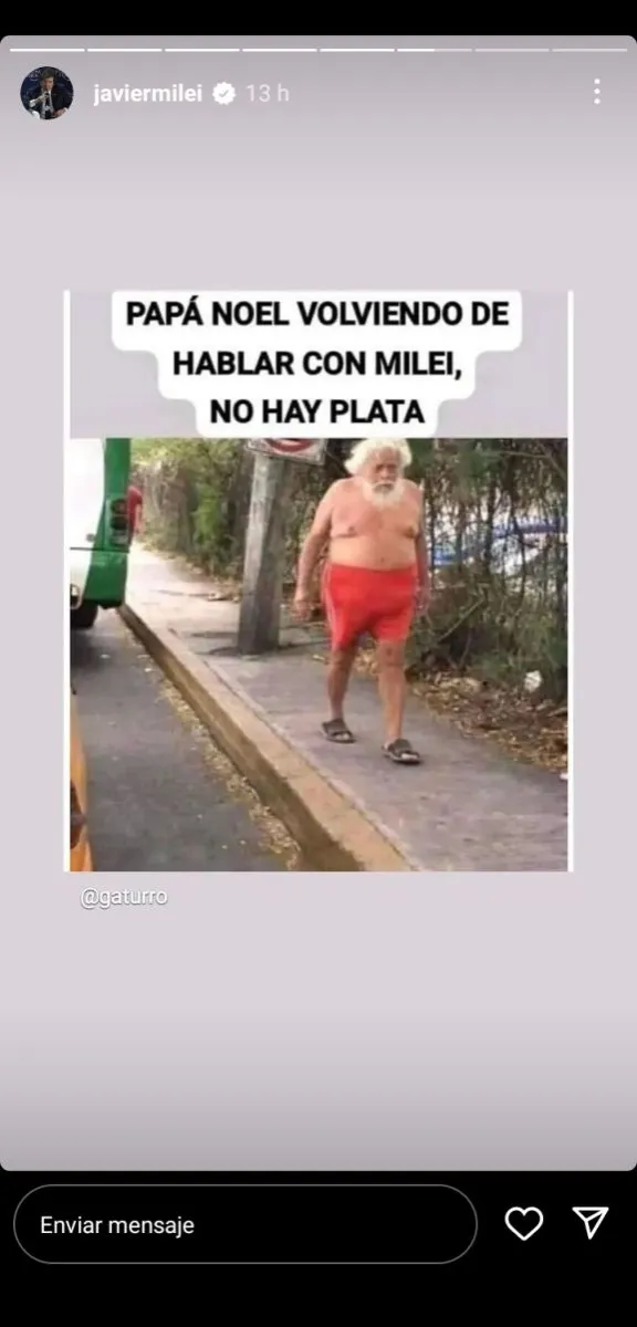 Rechazo masivo: el insólito meme que compartió Javier Milei para ...