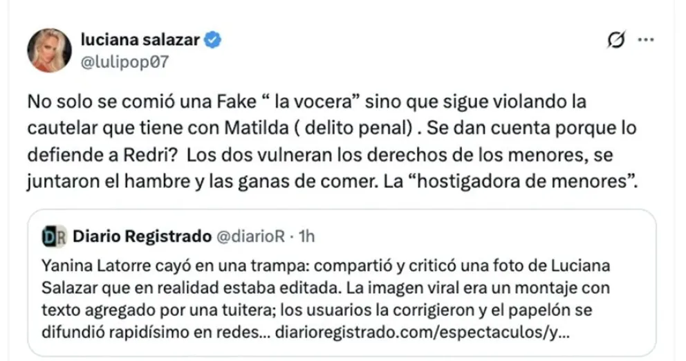Explosión en redes: Yanina Latorre y Luciana Salazar se destrozaron en ...